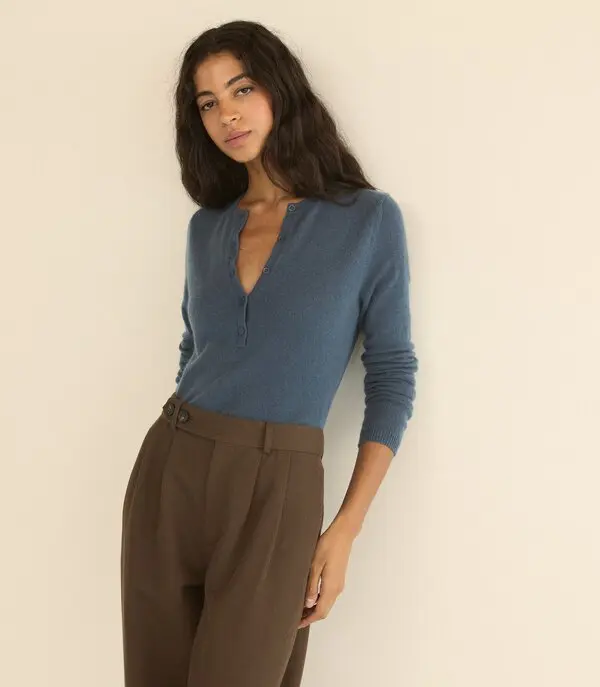 DÔEN Heath Cashmere Henley