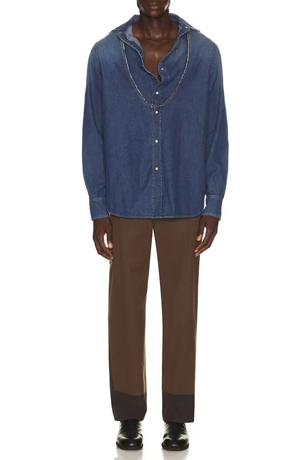 MAISON MARGIELA Long Sleeve Shirt In Blue