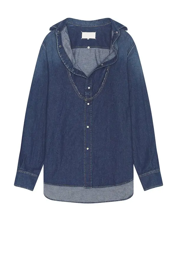 MAISON MARGIELA Long Sleeve Shirt In Blue