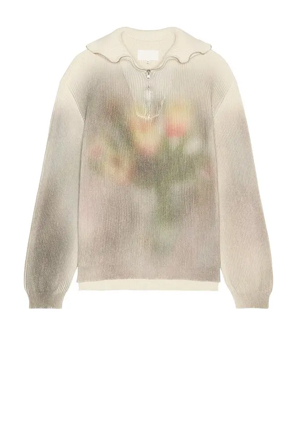 MAISON MARGIELA Quarter Zip Sweatshirt In Grey