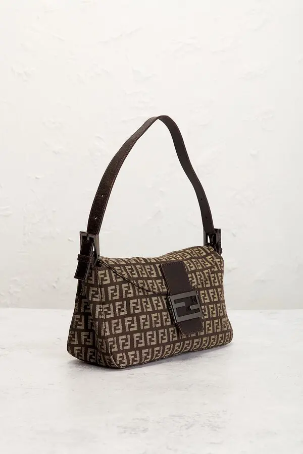 Fendi Zucchino Baguette Shoulder Bag