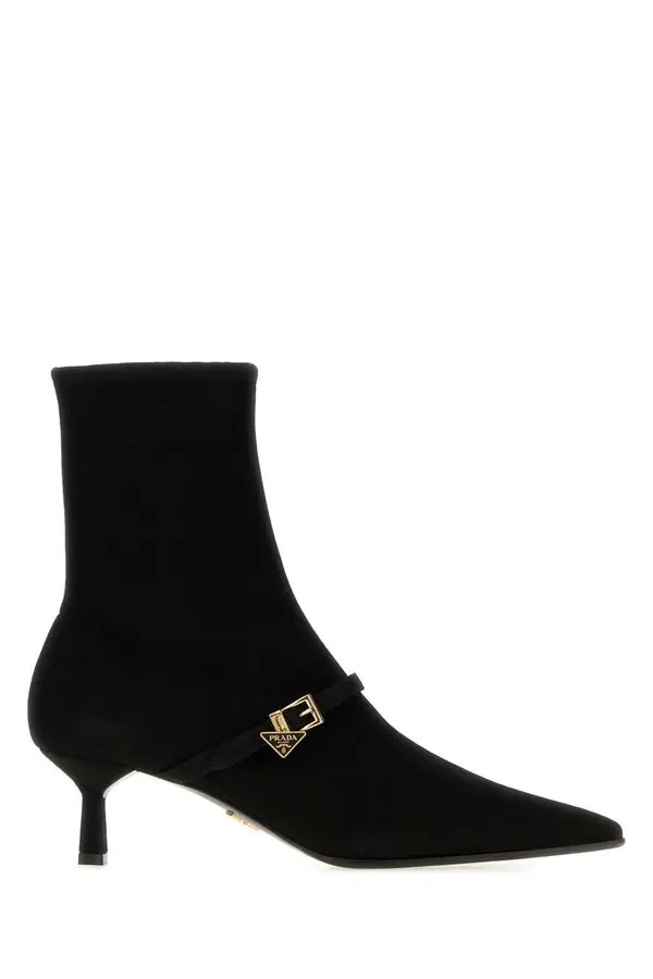 Prada Suede Ankle Boots - Black