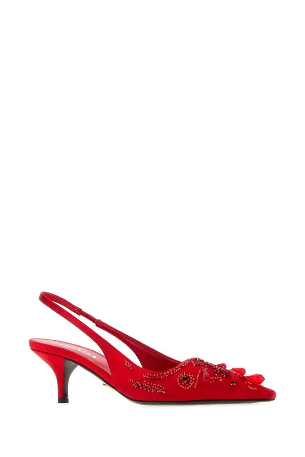 Prada Satin Pump - Red