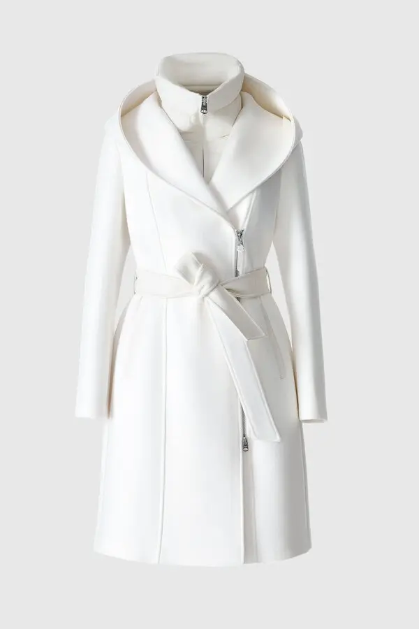 Mackage Shia-slbz 2-in-1 Double-face Wool Coat With Removable Bib - Cream