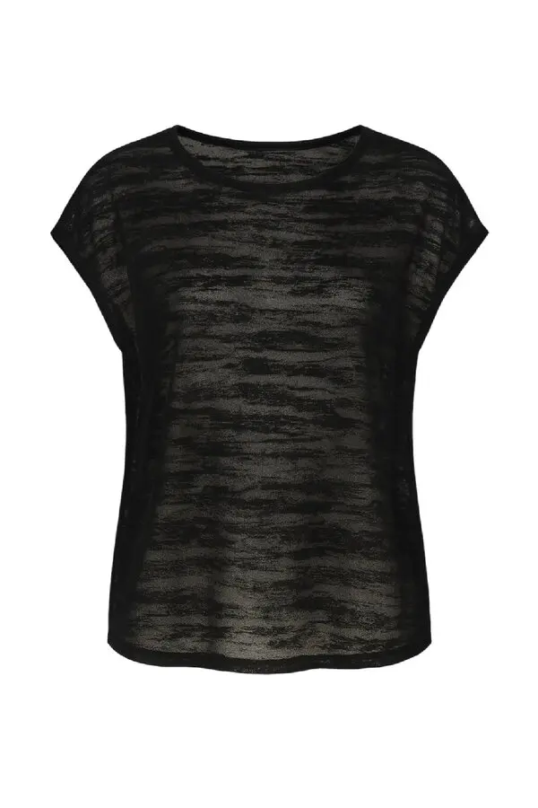 CONQUISTA Cotton Blend Sheer Jersey Top