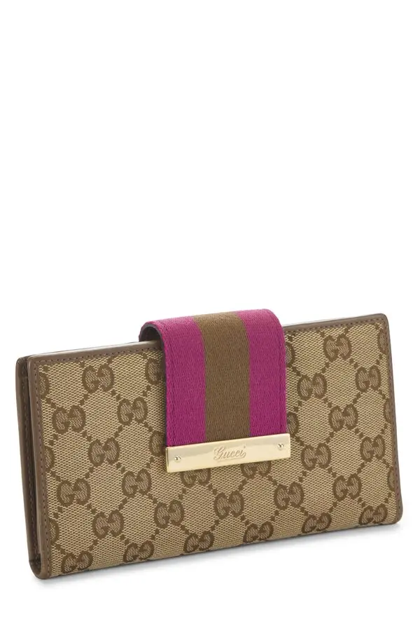 Gucci Original Gg Canvas Web Bar Wallet