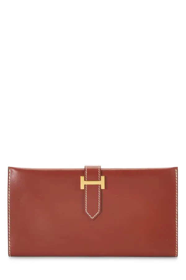 Hermès Brique Box Bearn Wallet - Orange
