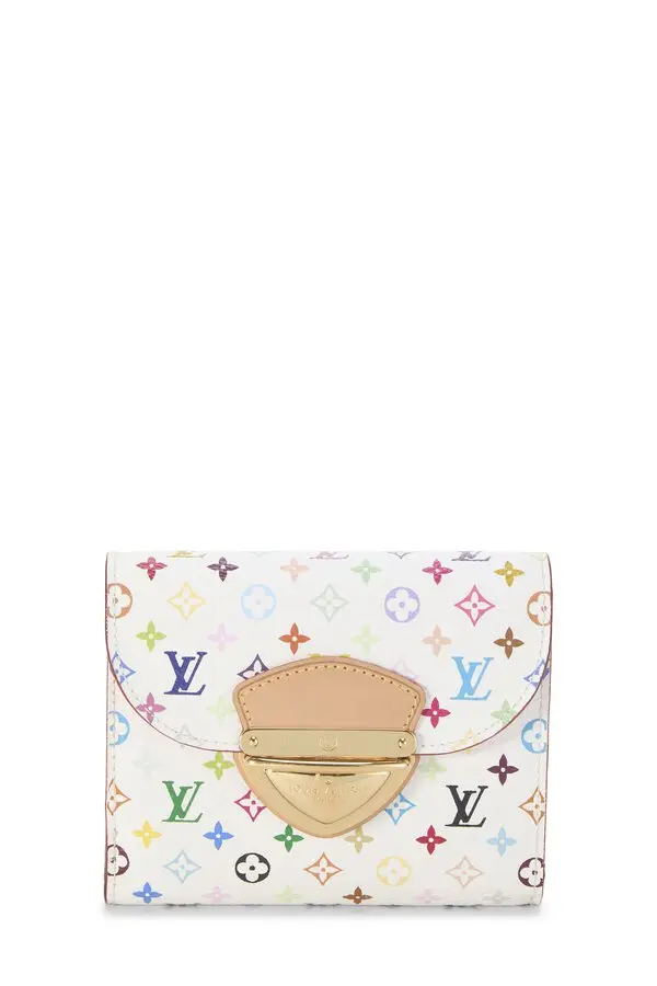 LOUIS VUITTON Takashi Murakami X Monogram Multicolore Joey Wallet - White