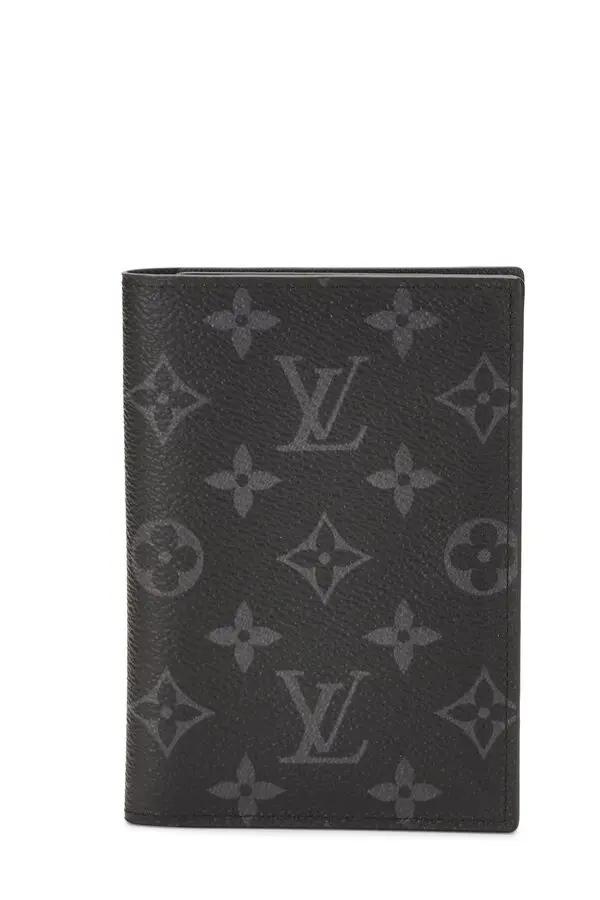 LOUIS VUITTON Monogram Eclipse Canvas Passport Cover - Black