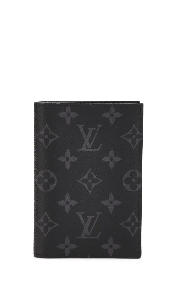 LOUIS VUITTON Monogram Eclipse Canvas Passport Cover - Black