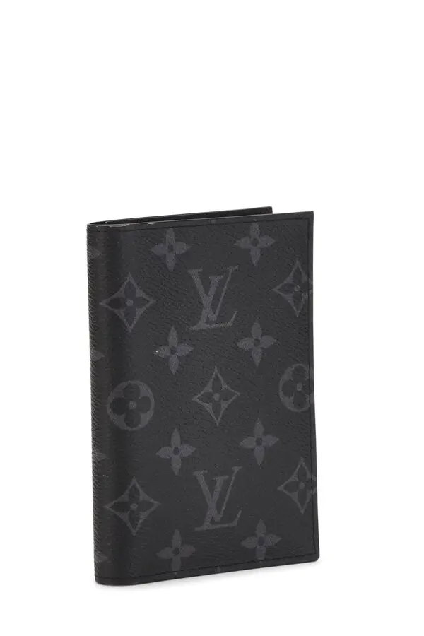 LOUIS VUITTON Monogram Eclipse Canvas Passport Cover - Black