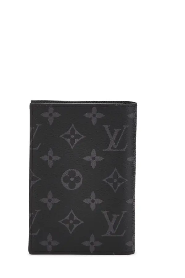 LOUIS VUITTON Monogram Eclipse Canvas Passport Cover - Black