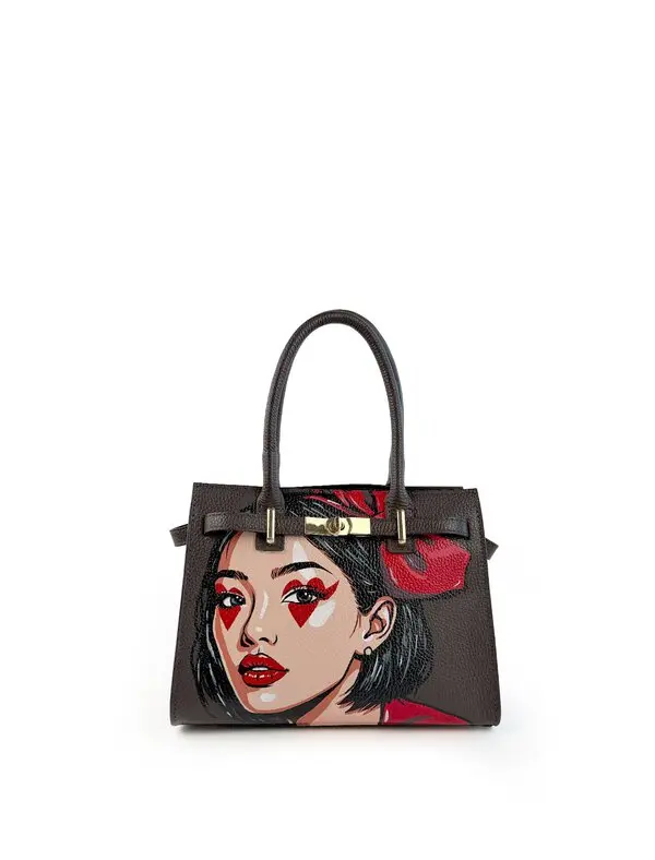 MAISON RUBAIYAT Gina Hand-painted Leather Fortune Cookie Bag