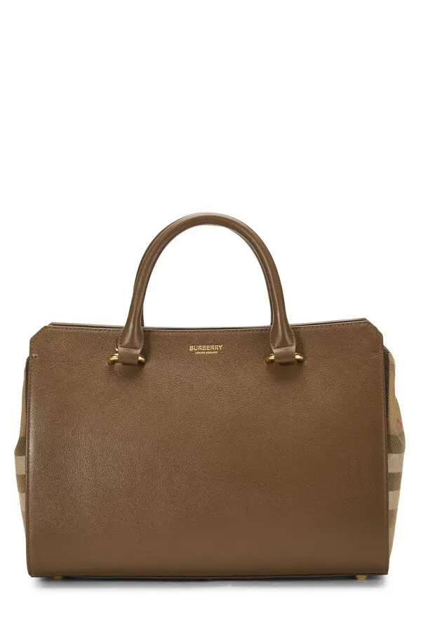 Burberry Leather Banwell Tote - Brown