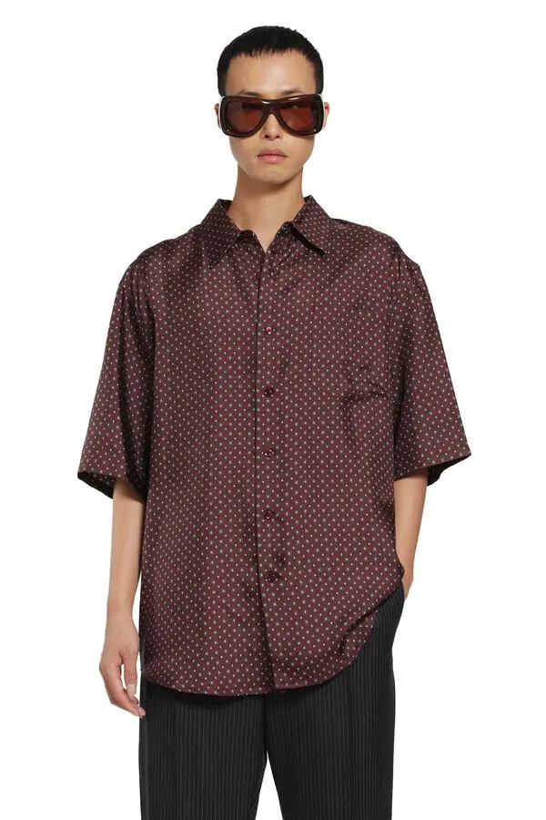 Saint Laurent Hexagon Silk Twill Shirt
