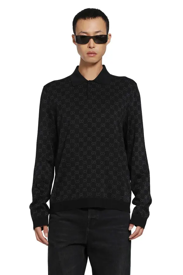 Gucci Viscose Gg Jacquard Polo Shirt