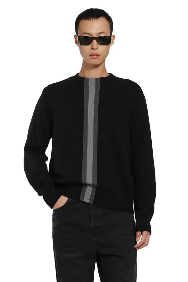 Gucci Knit Wool Sweater With Muted Web