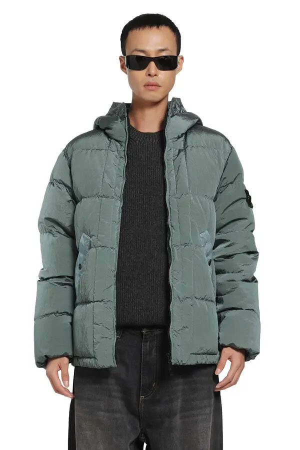 Stone Island 4100019 Hooded Down Jacket - Green