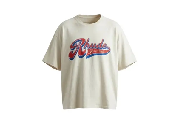 Rhude Pit Stop Vintage Tee Shirt - White/red/blue
