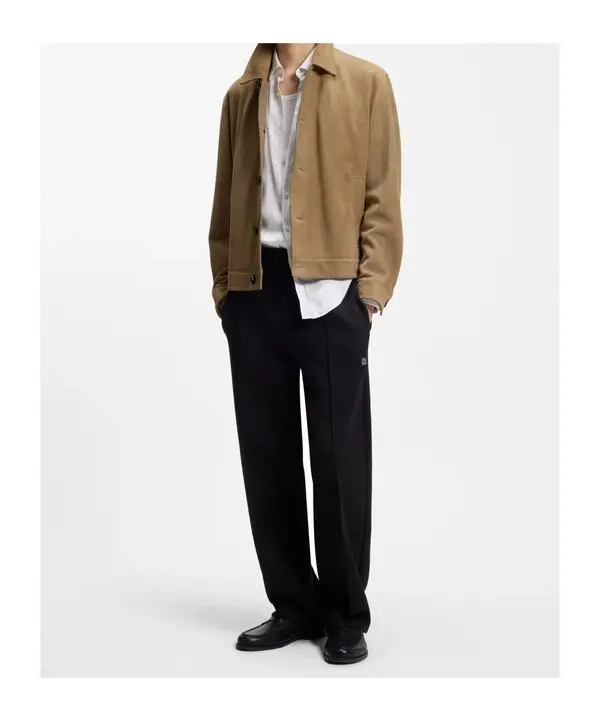 Hugo Boss Suede Jacket With Stitched Breast-pocket Detail
