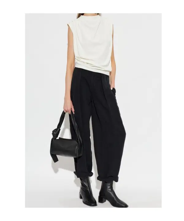 ALLSAINTS Draped Sleeveless Mock Neck Top