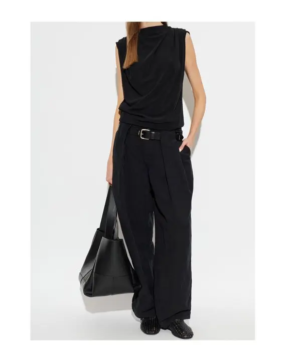 ALLSAINTS Draped Sleeveless Mock Neck Top