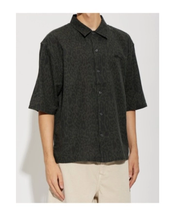 ALLSAINTS Leopard Print Short Sleeve Shirt