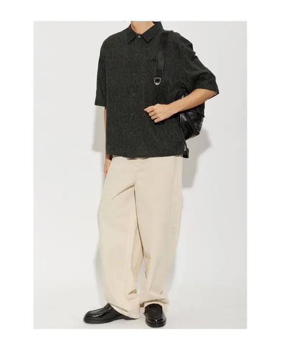 ALLSAINTS Leopard Print Short Sleeve Shirt