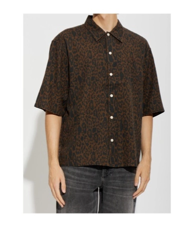 ALLSAINTS Leopard Print Short Sleeve Shirt