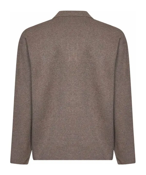 HEVO Long-sleeved Knitted Polo Shirt - Gray