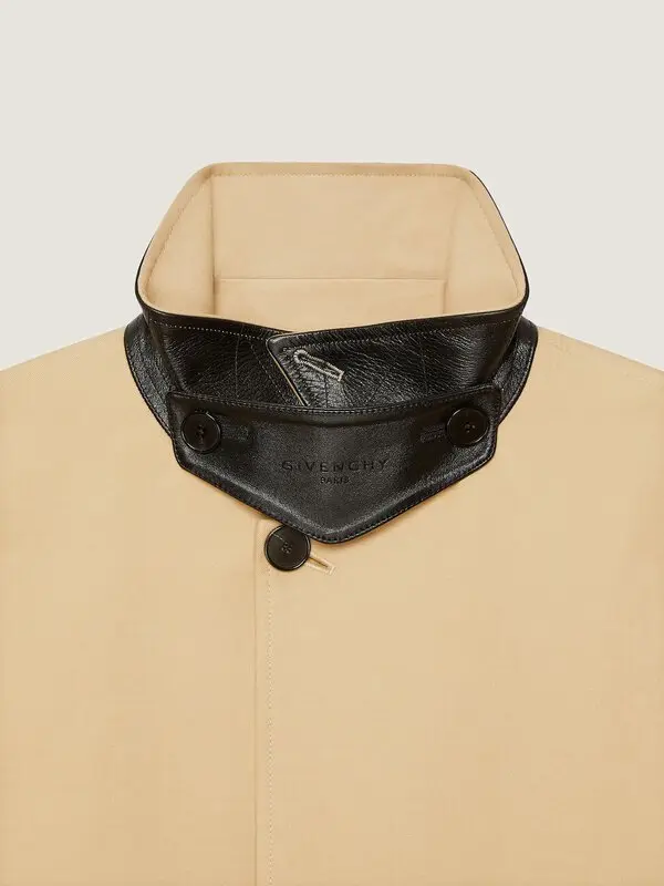 Givenchy Car Coat In Cotton With Checked Reverse