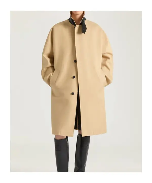 Givenchy Car Coat In Cotton With Checked Reverse