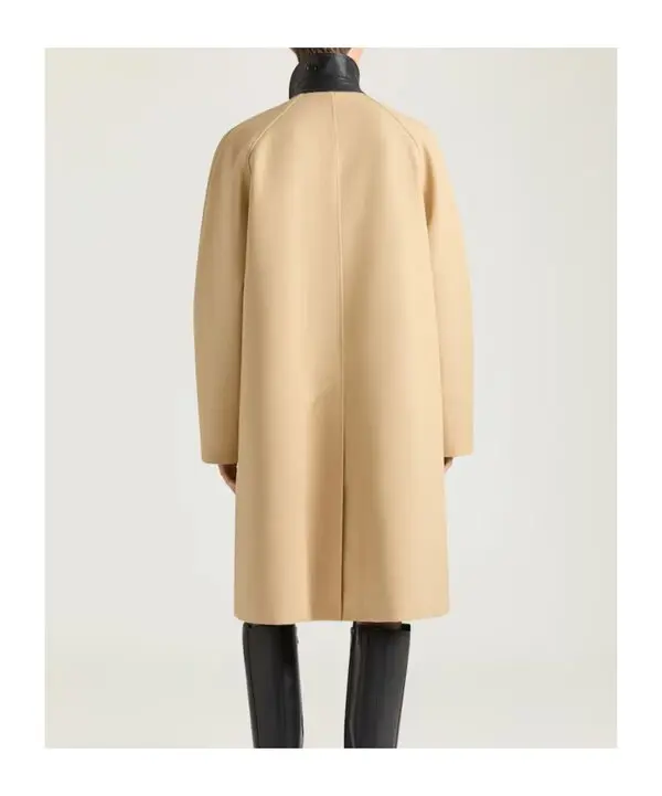 Givenchy Car Coat In Cotton With Checked Reverse