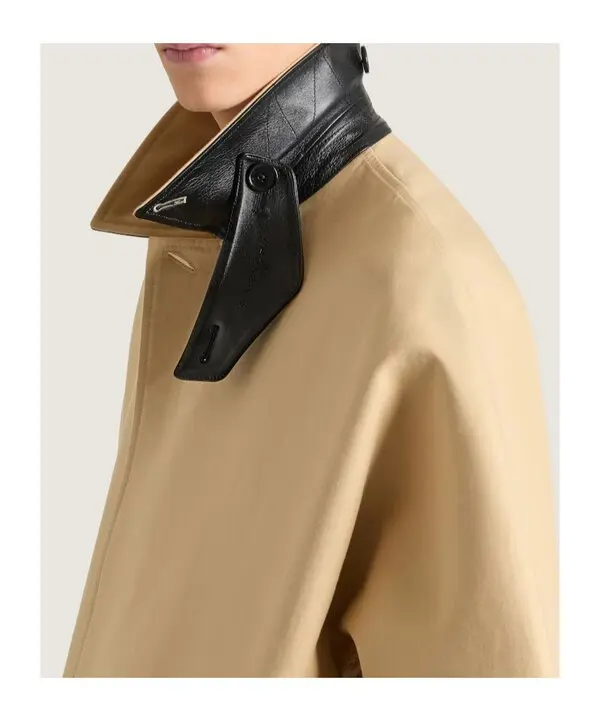 Givenchy Car Coat In Cotton With Checked Reverse