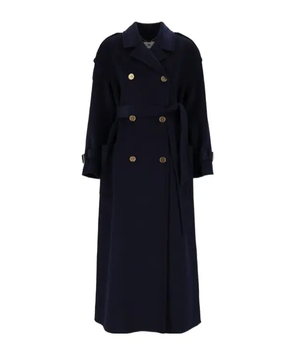 Elisabetta Franchi Double Breasted Belted Trench Coat