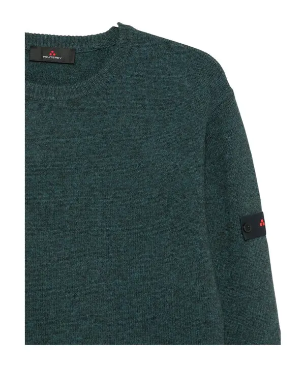 Peuterey Logo-patch Crew-neck Sweater - Green
