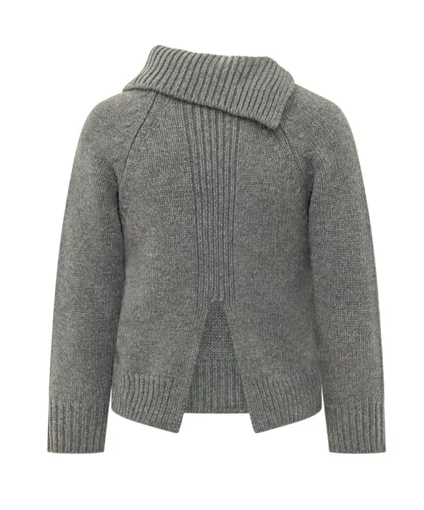 Victoria Beckham Asymmetric Collar Knitted Sweater - Granite