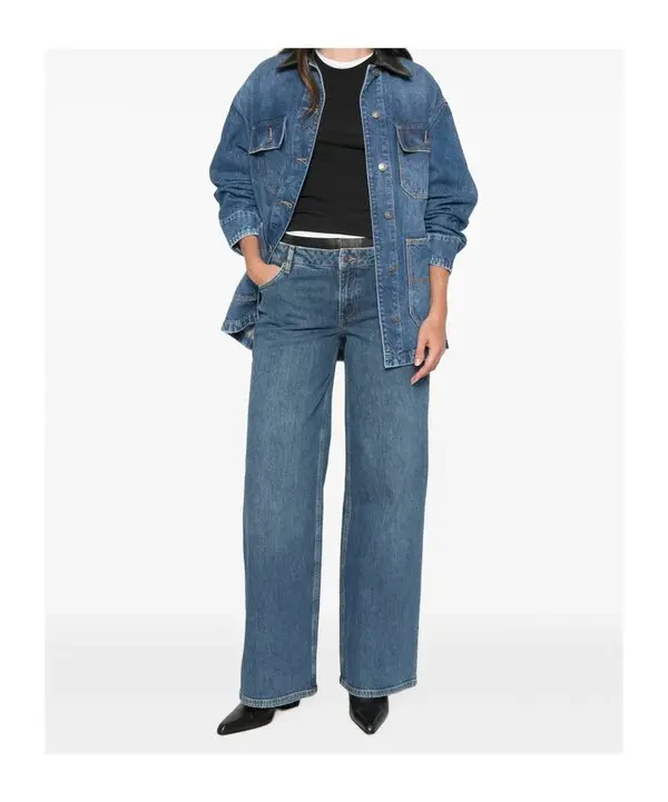Simkhai Leather Collar Denim Jacket