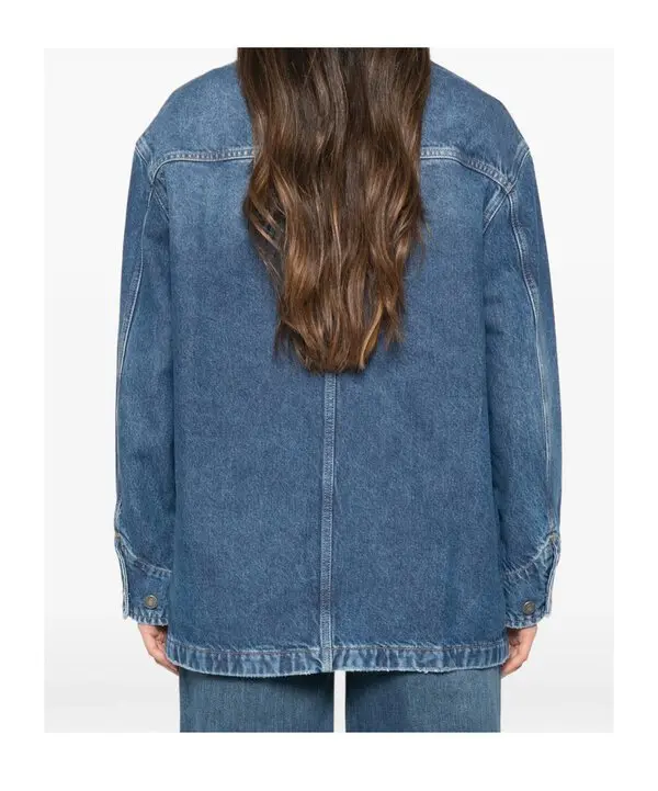 Simkhai Leather Collar Denim Jacket