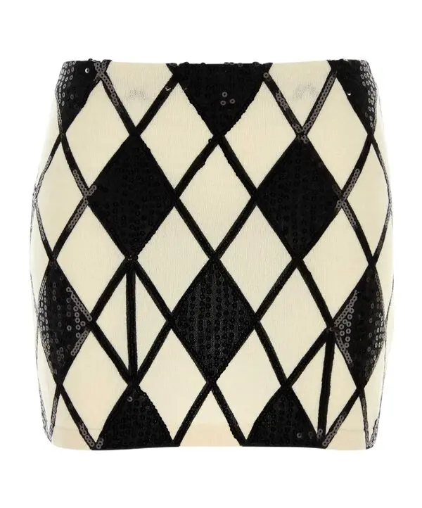 Blumarine Geometric Embroidered Mini Skirt - No