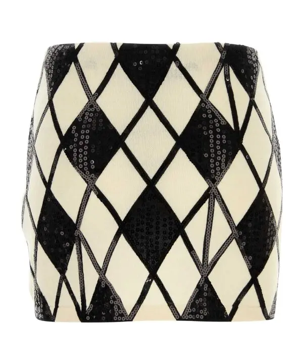 Blumarine Geometric Embroidered Mini Skirt