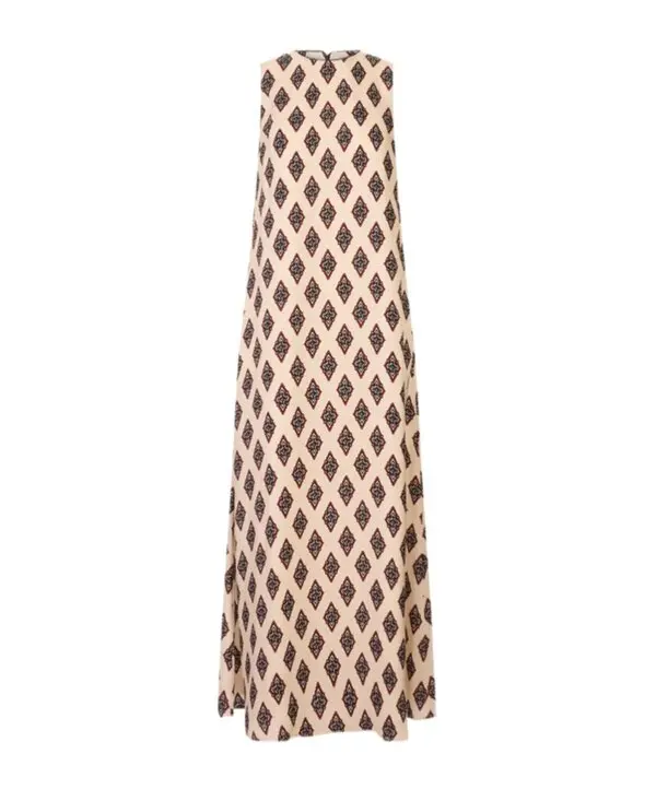 F.R.S FOR RESTLESS SLEEPERS Long Crewneck Geometric Print Dress - No