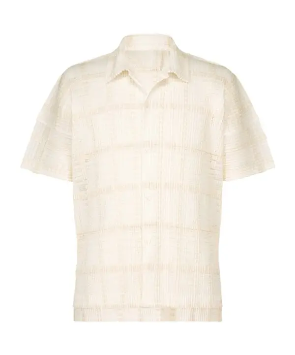 Issey Miyake Lace Grid Pleats Shirt - White