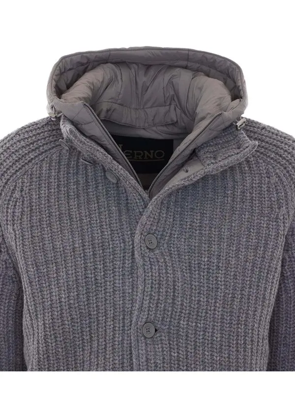 Herno Button-front Long-sleeve Knit Cardigan