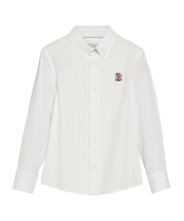 Brunello Cucinelli Embroidered Long-sleeve Shirt