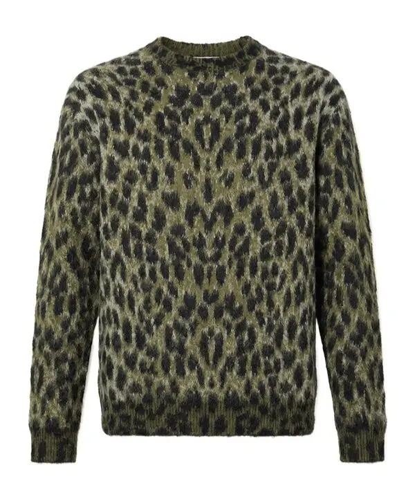 LANEUS Leopard-pattern Sweater
