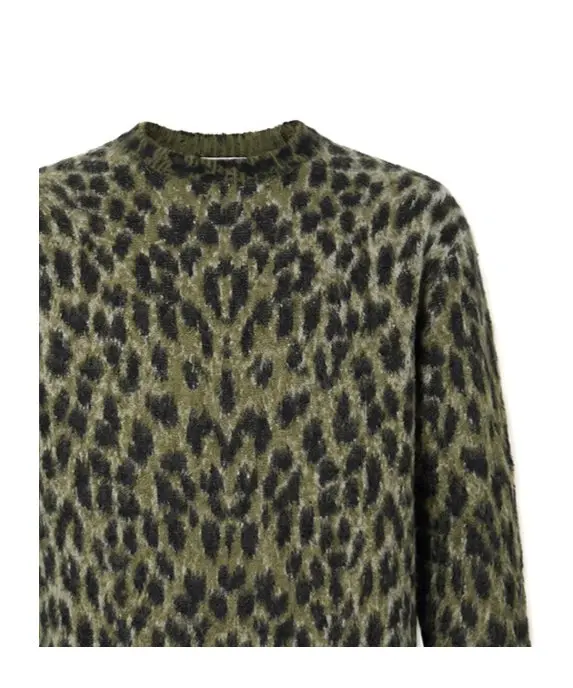 LANEUS Leopard-pattern Sweater