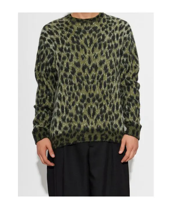 LANEUS Leopard-pattern Sweater