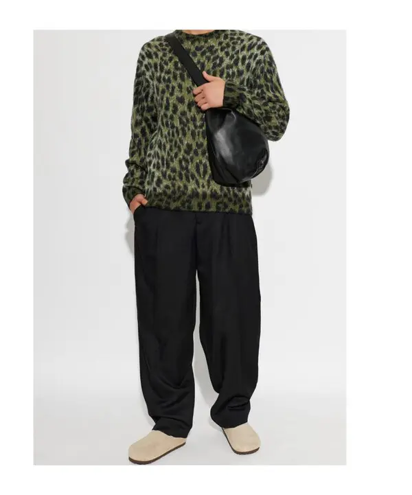 LANEUS Leopard-pattern Sweater