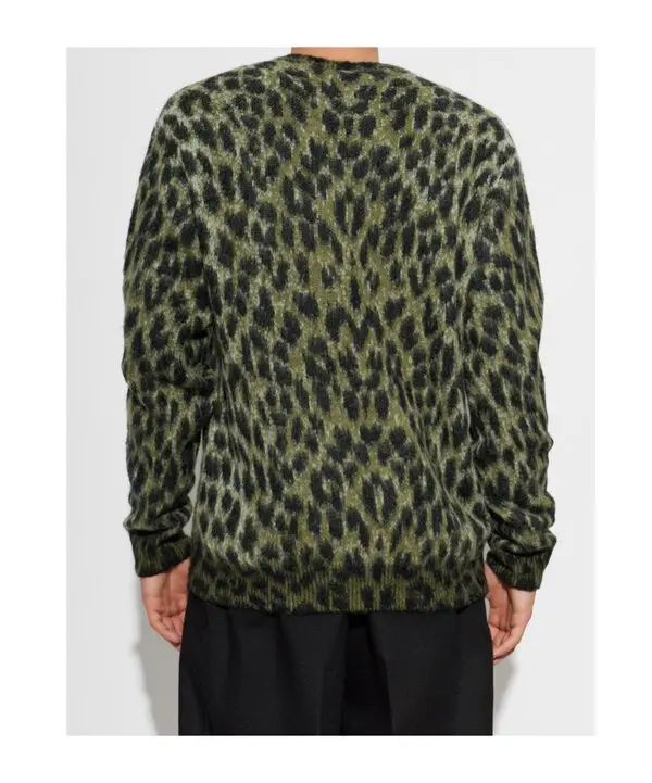 LANEUS Leopard-pattern Sweater
